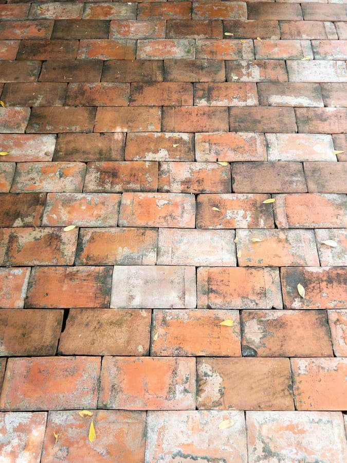 The Pattern of the Red Brick Tile on the Pavement Stock Photo - Image ...