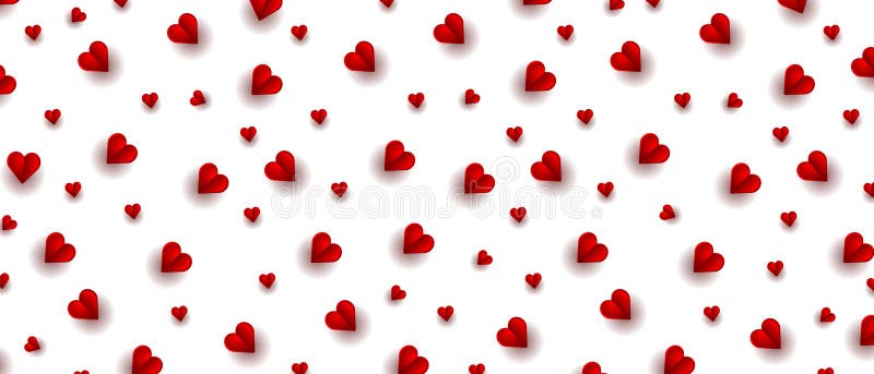 Pattern of Red Hearts on a White Background. Valentine S Day Background ...