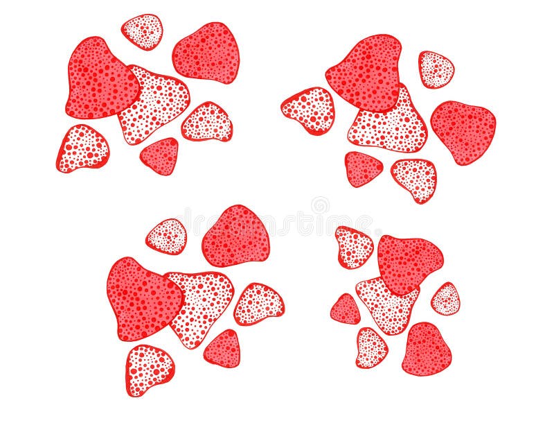 Pattern of Red-pink Decorative Spots on a White Background. Stock Photo ...