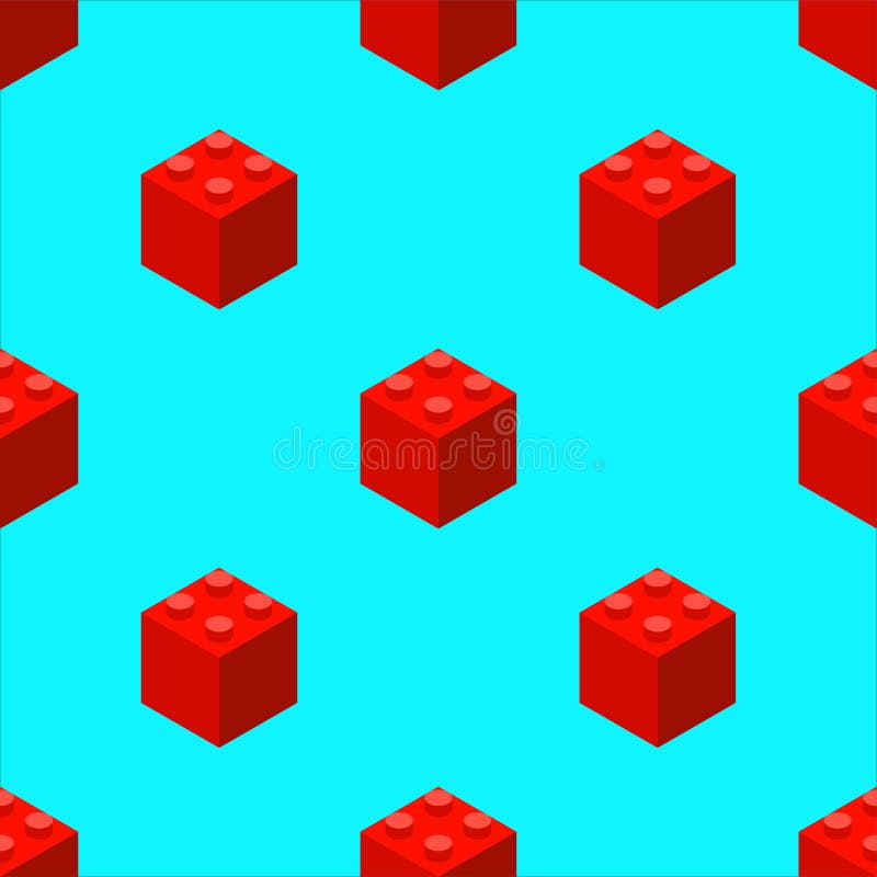 Pattern of Red Plastic Blocks on a Turquoise Background. for Printing ...