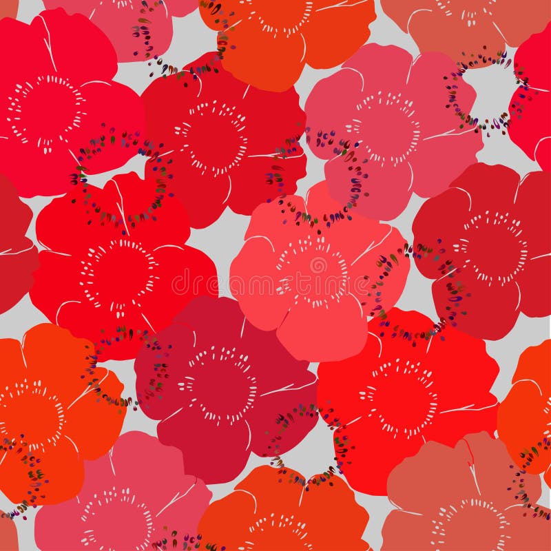 Pattern of red poppies stock vector. Illustration of fabric - 40826986