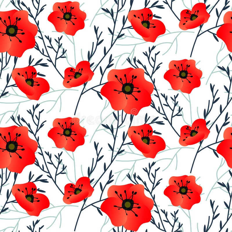 Pattern with Red Poppy Seeds in a Glass Bottle. Stock Vector ...