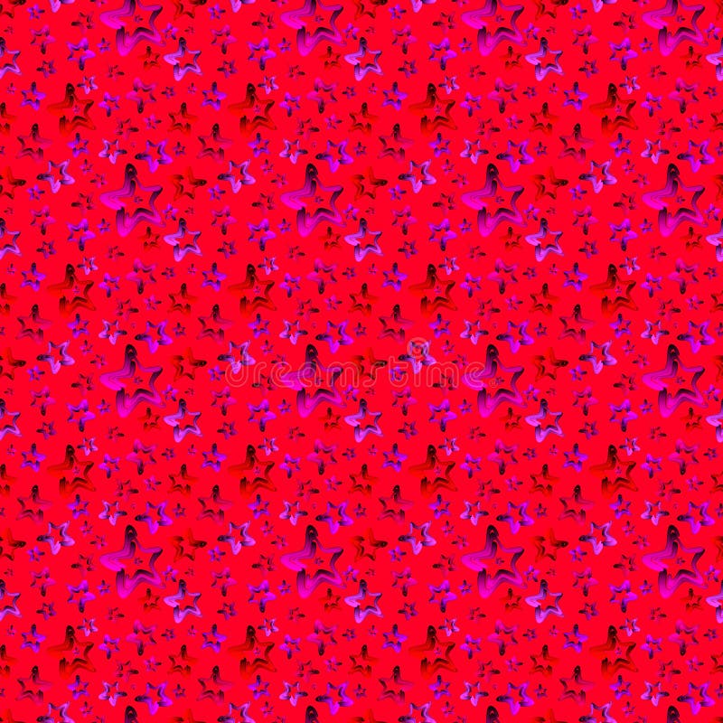 Pattern Of Red Sparkling Stars On A Raspberry Background Stock ...