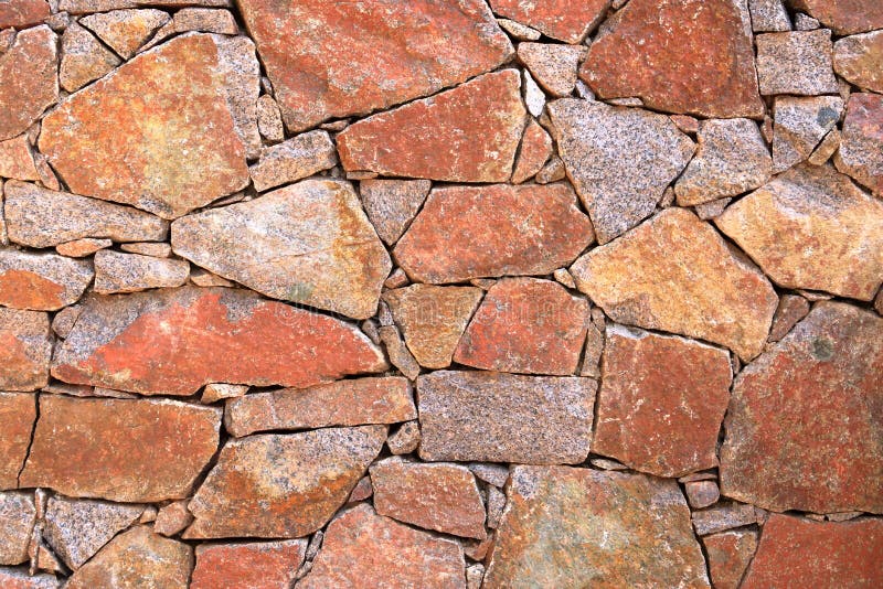 Pattern of Red Stone Brick Wall Surfaced Stock Photo - Image of grunge ...