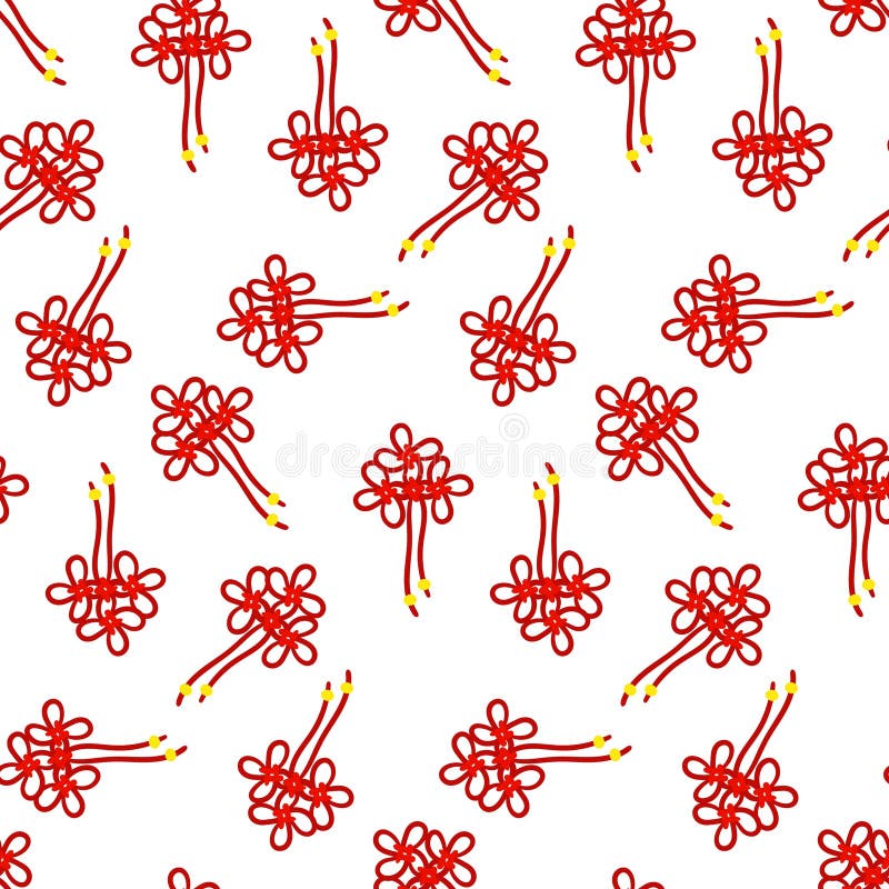 A Pattern of Red Threads is Tied into Chinese Knots for Good Luck ...
