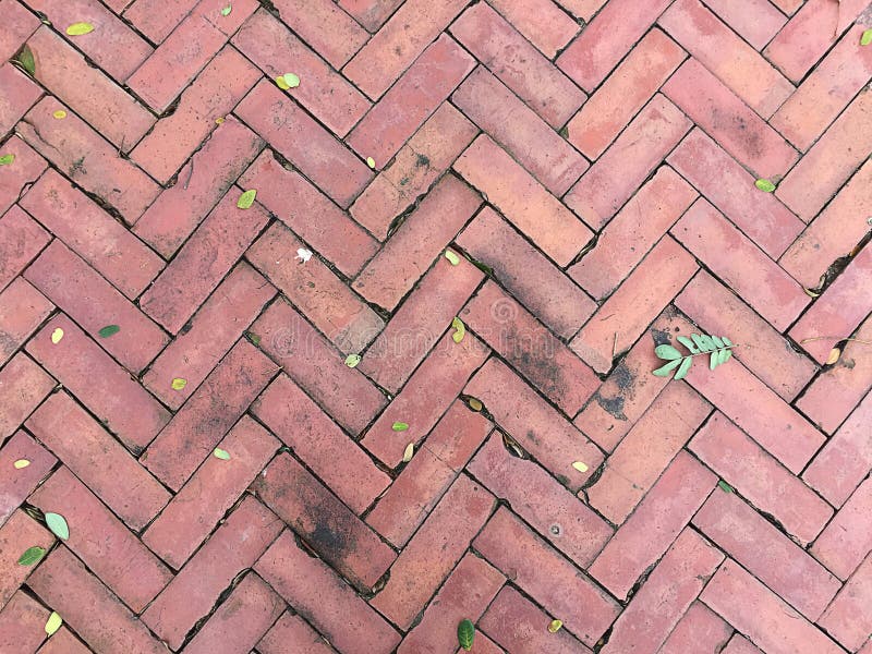 Pattern of Red Triangle Brick Floor is Difference Texture. Stock Photo ...