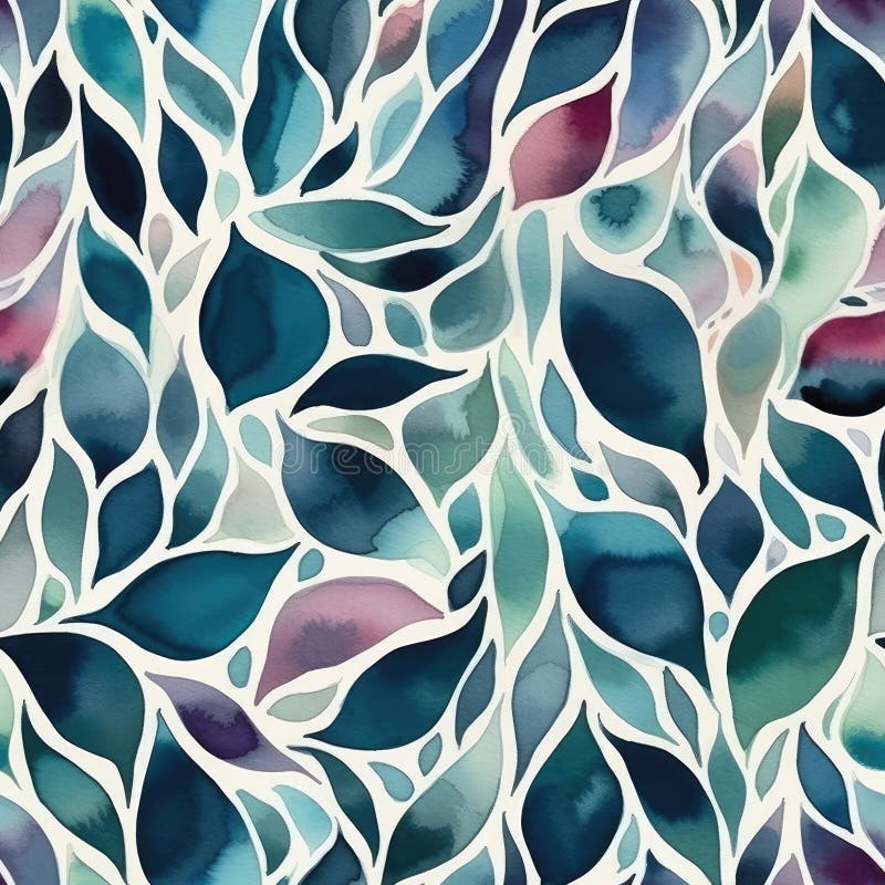 Pattern with Repeated Organic Shape in Watercolor Effect. Infinite ...