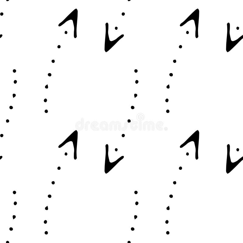 Pattern of Repeating Arrows from Small Dots and Triangles in Black on ...