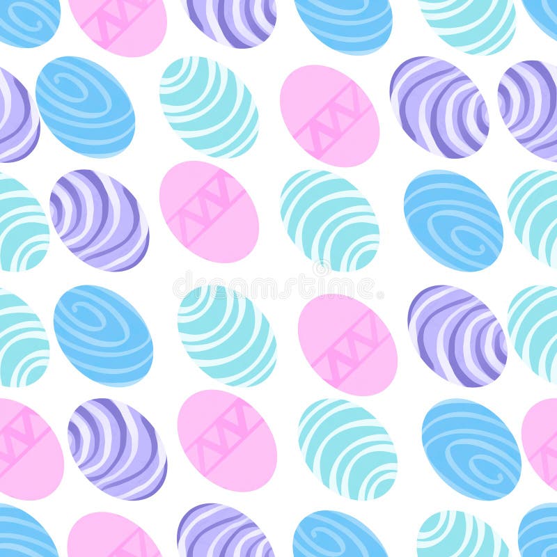 Pattern of Repeating Easter Eggs Isolated on a White Background Stock ...