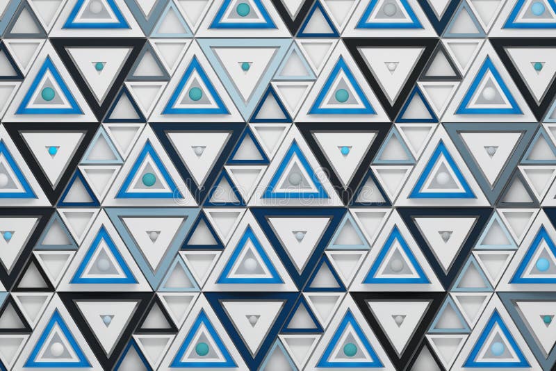Pattern with Repeating Triangles and Balls Stock Illustration ...