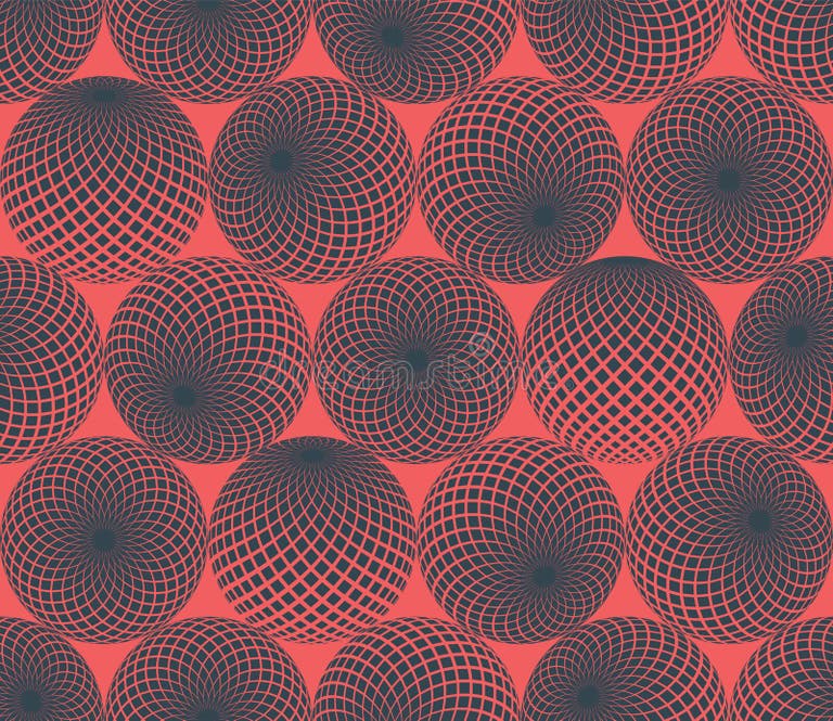 Pattern with Rhombus 3D Ball Red Dark Blue Seamless Pattern Vector ...