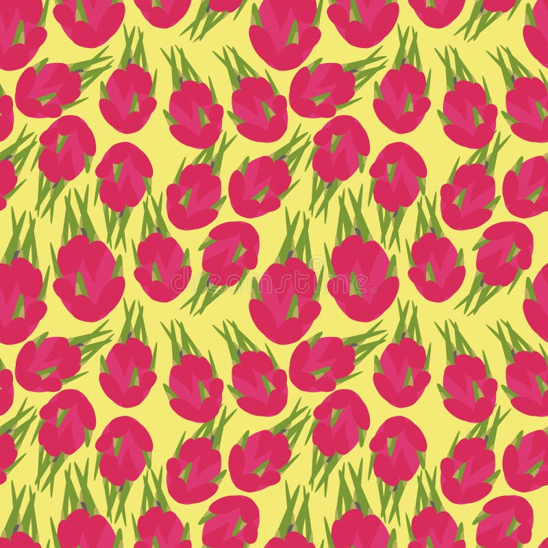 Pattern Ripe Dragon Fruit on Yellow Stock Illustration - Illustration ...