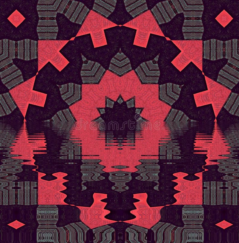 Pattern and Ripple Design and Water Reflection from Dull Red and Grey ...