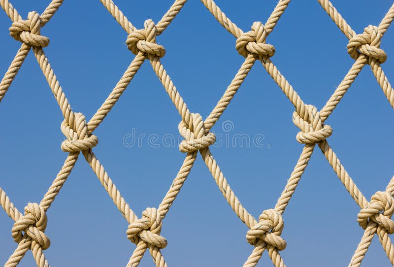 Pattern the Rope Mesh on Blue Sky Stock Photo - Image of hold, cord ...