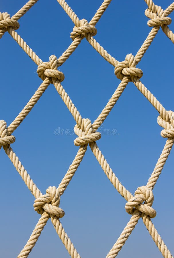 Pattern Net the Rope Mesh Horizontal on Blue Sky Stock Image - Image of ...