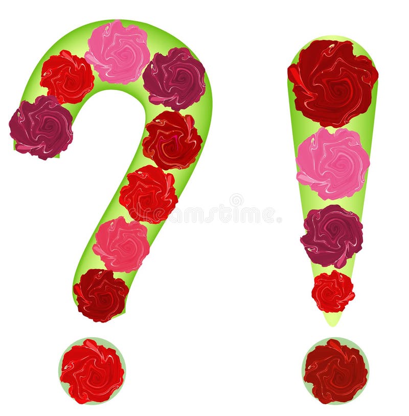 Pattern of Roses in the Shape of a Question Mark and Exclamation Point ...
