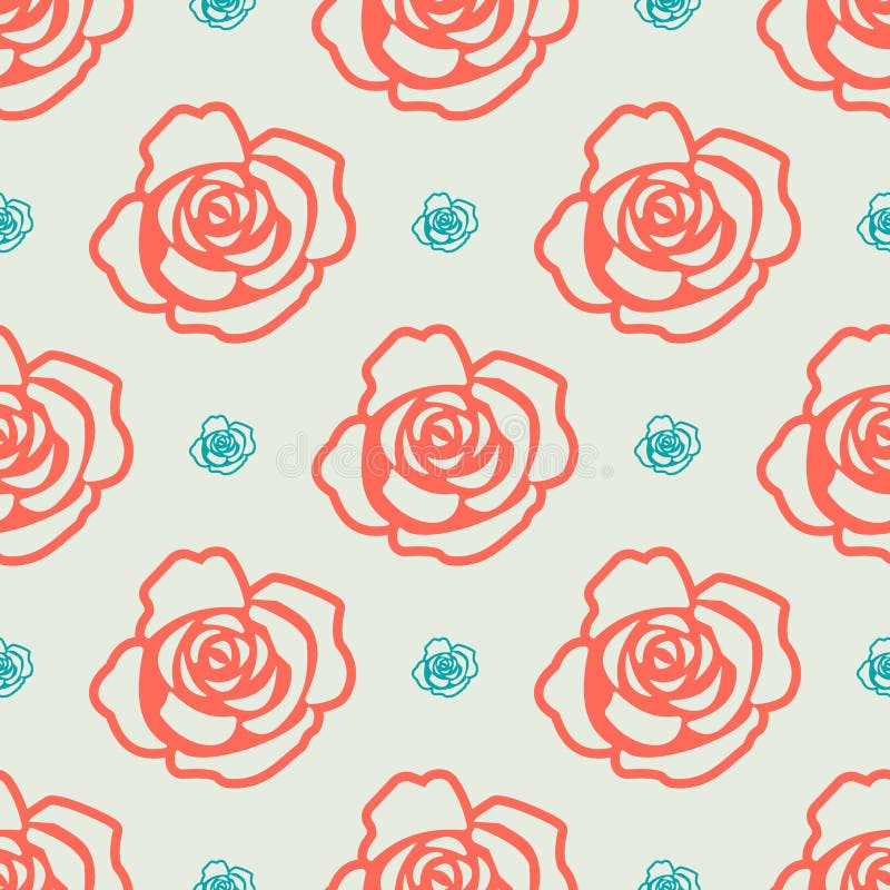 A Pattern with Roses in Two Different Colors Stock Vector ...