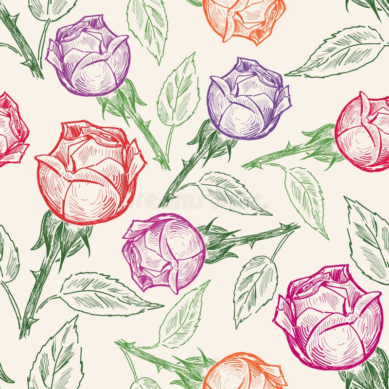 Pattern of the roses stock vector. Illustration of beauty - 58942024
