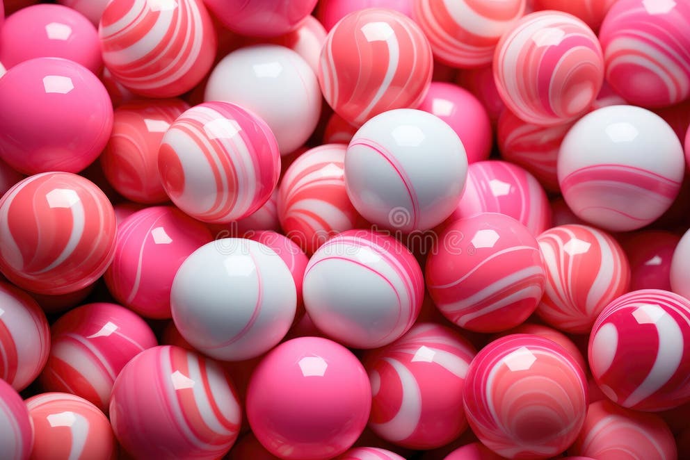 Pattern of Round Pink and White Bubble Chewing Gum Stock Illustration ...