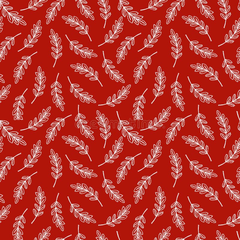 Pattern Rowan Leaves White Outline - Red Square Stock Vector ...