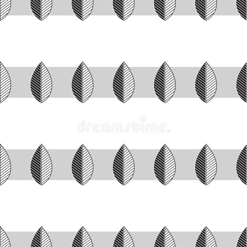 Pattern with Rows of Leaves on a White Background. Stock Vector ...