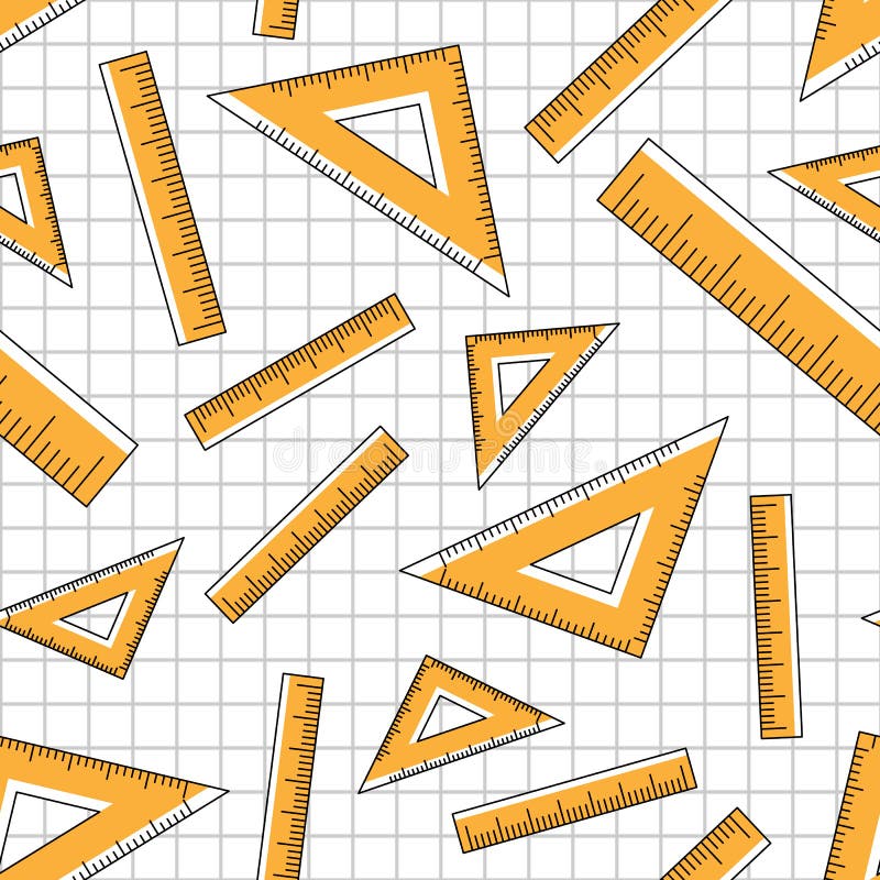 Two Colored Rulers and Yellow Scissors Stock Illustration ...