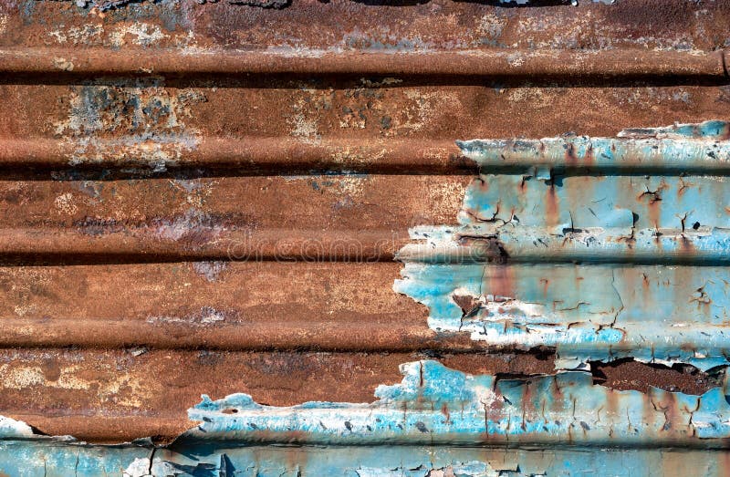 Pattern Rusty Metal Surface with Remnants of Blue Paint Stock Image ...