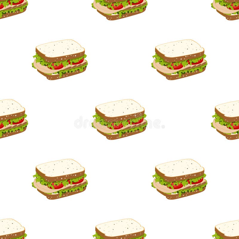 Pattern with sandwich stock vector. Illustration of cream - 119599268