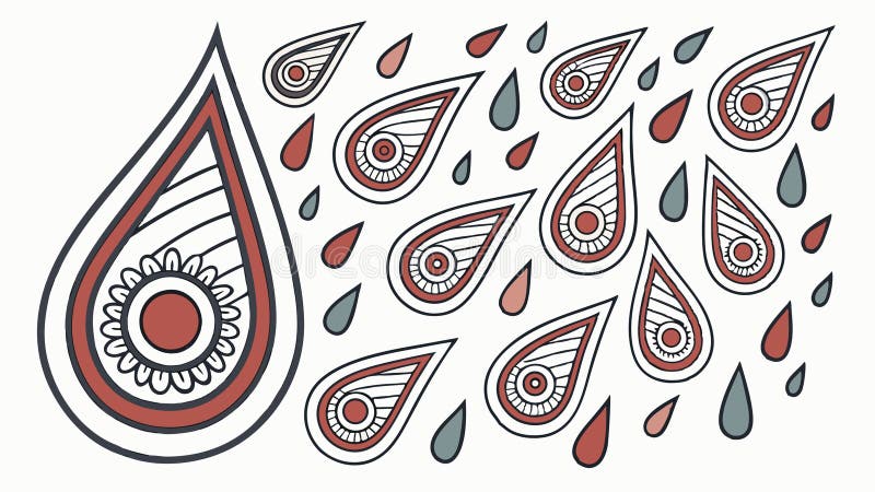 Pattern of Scattered Stylized Rain Drops Illustration, Vector Design ...