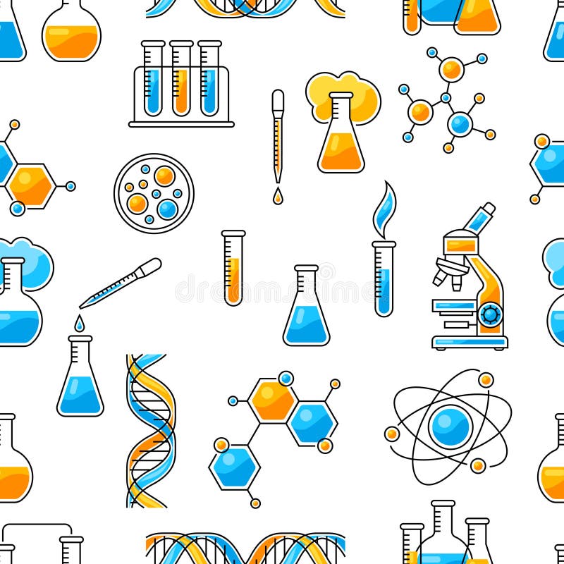 Pattern with Science Items. Medical Concept Image Stock Vector ...