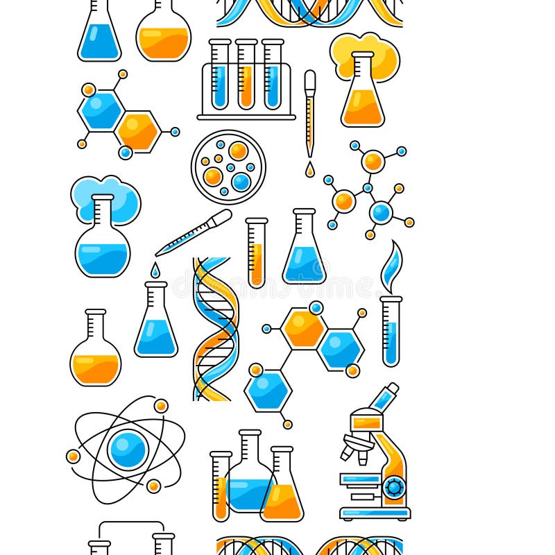 Pattern with Science Items. Medical Concept Image Stock Illustration ...