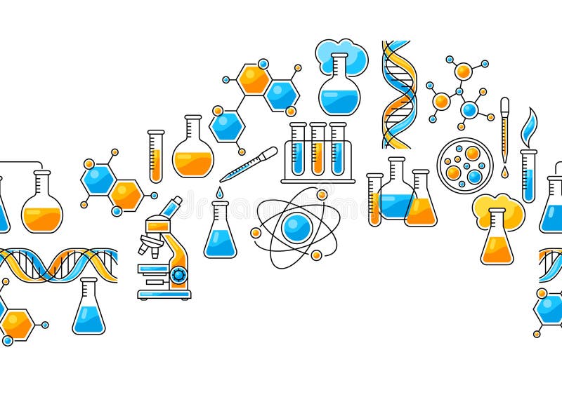 Pattern with Science Items. Medical Concept Image Stock Vector ...