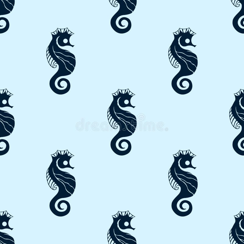 Pattern of Sea Horse stock vector. Illustration of contrast - 118933188