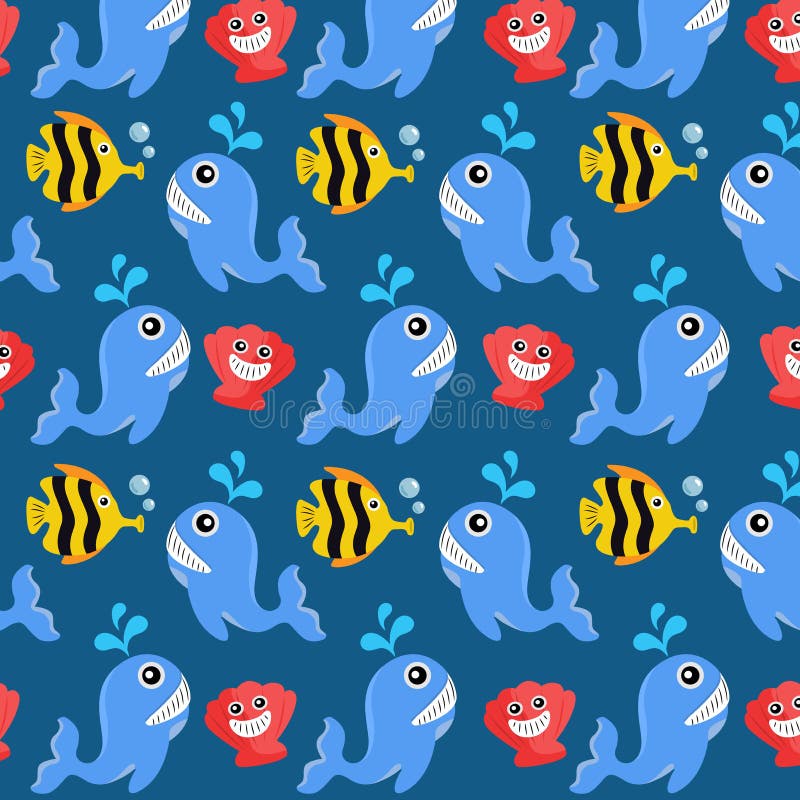 Pattern Sea Under the Sea Concept Illustration Vector Design 4 Stock ...