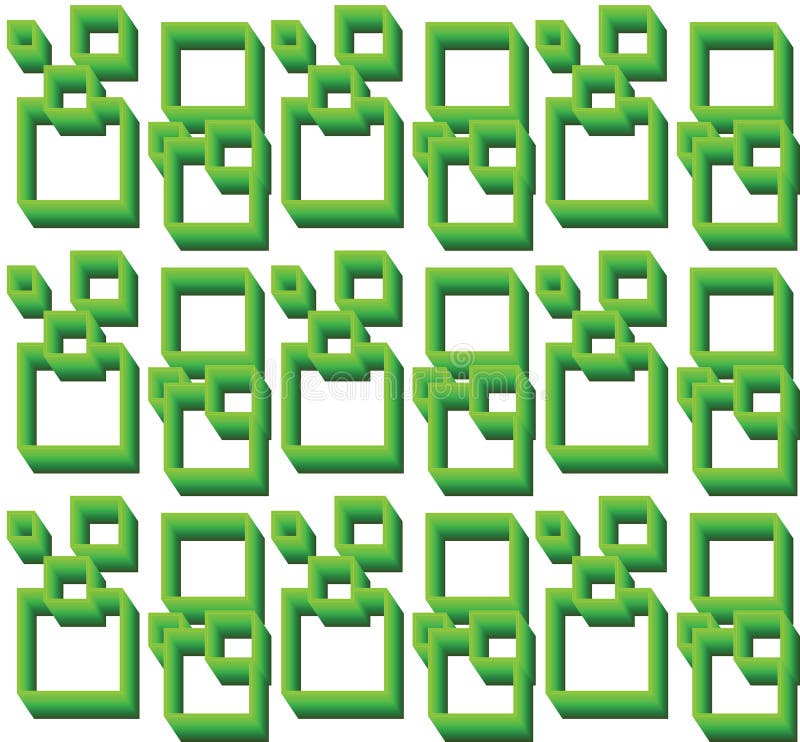 3D GREEN RECTANGLE BOX PATTERN SEAMLESS WALLPAPER Stock Vector ...