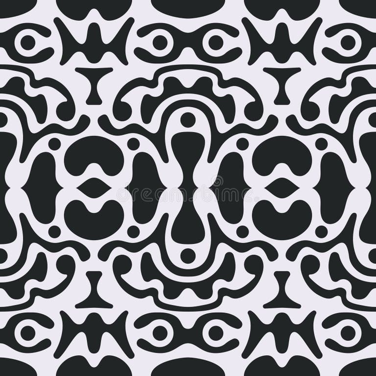 Pattern Seamless Abstract Black and White from Different Shapes. Stock ...