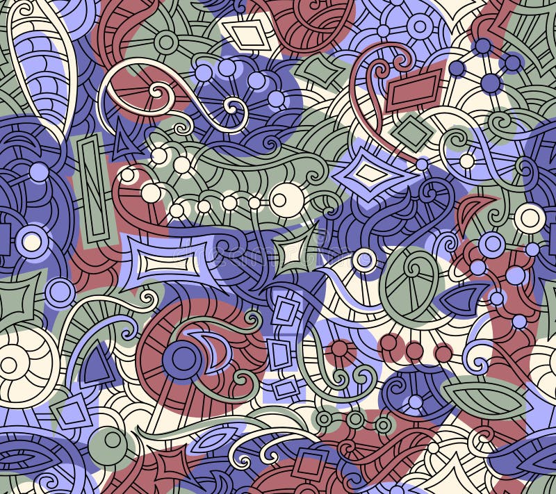 The Pattern is Seamless, Abstract. Colorful Doodles Stock Vector ...