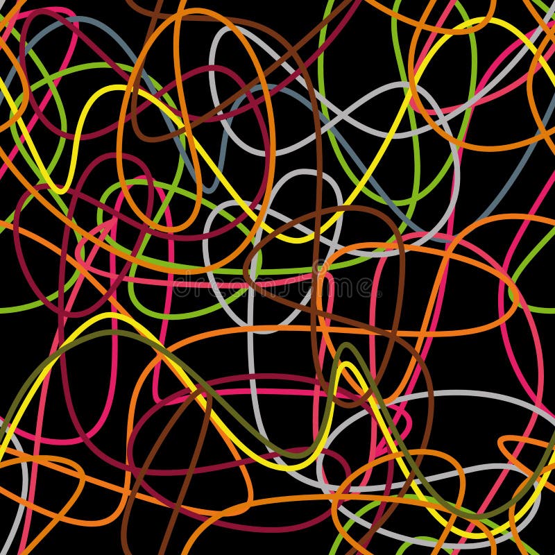 Pattern Seamless Abstract Scribble Hand Drawn Line Stock Illustration ...