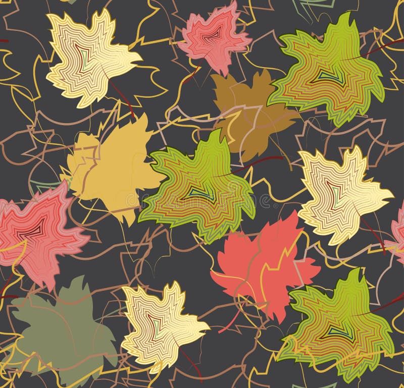 Pattern Seamless from Autumn Maple Leaves of Different Colors Stock ...