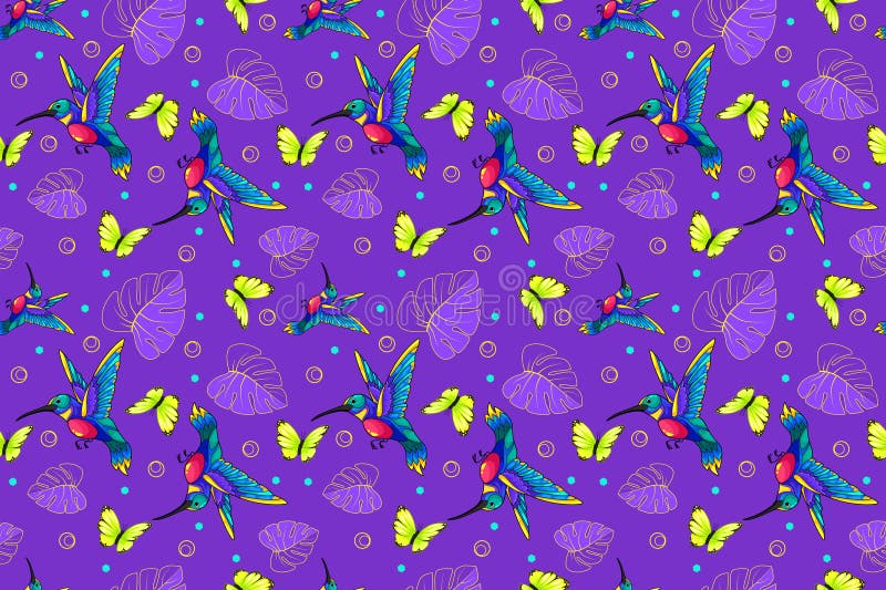 Pattern, Seamless Background, Birds, Tropical Birds, Simple Style, on ...