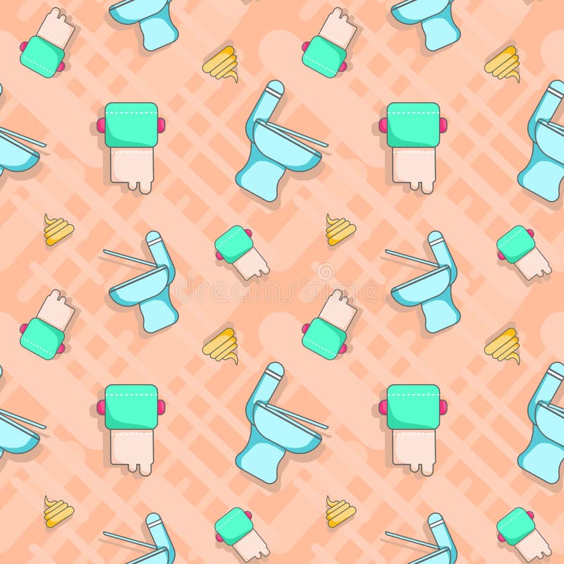 The Pattern Seamless Background of the Toilet Accessory Consists of a ...