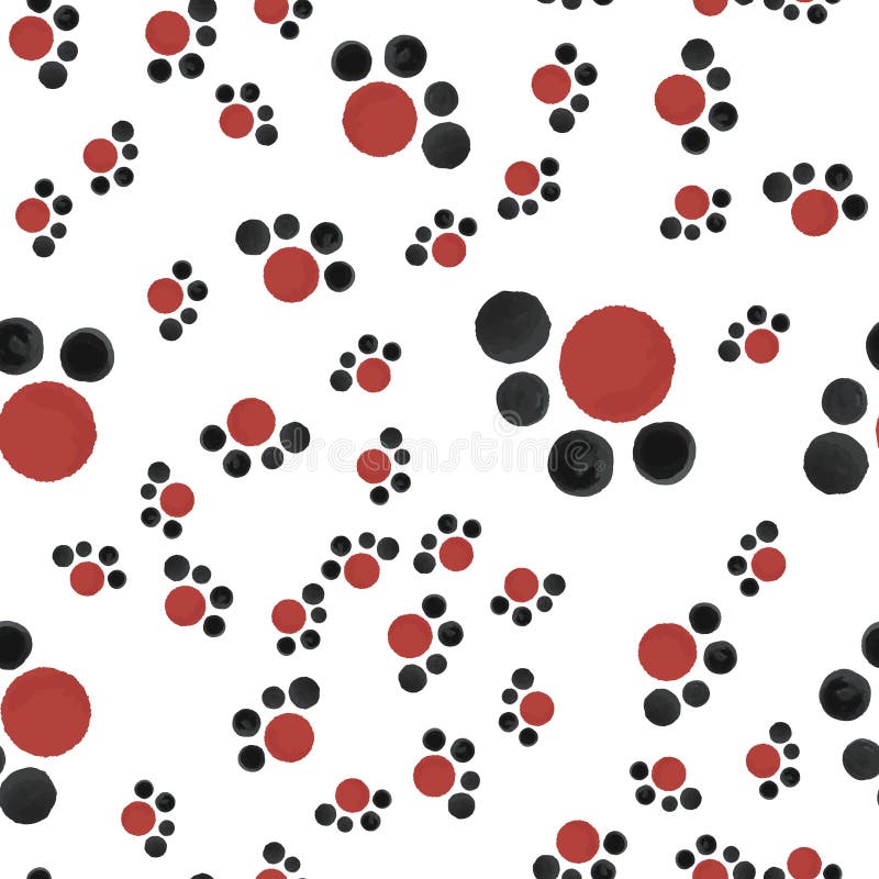 Pattern Seamless Coloring Black and Red Points Stock Vector ...