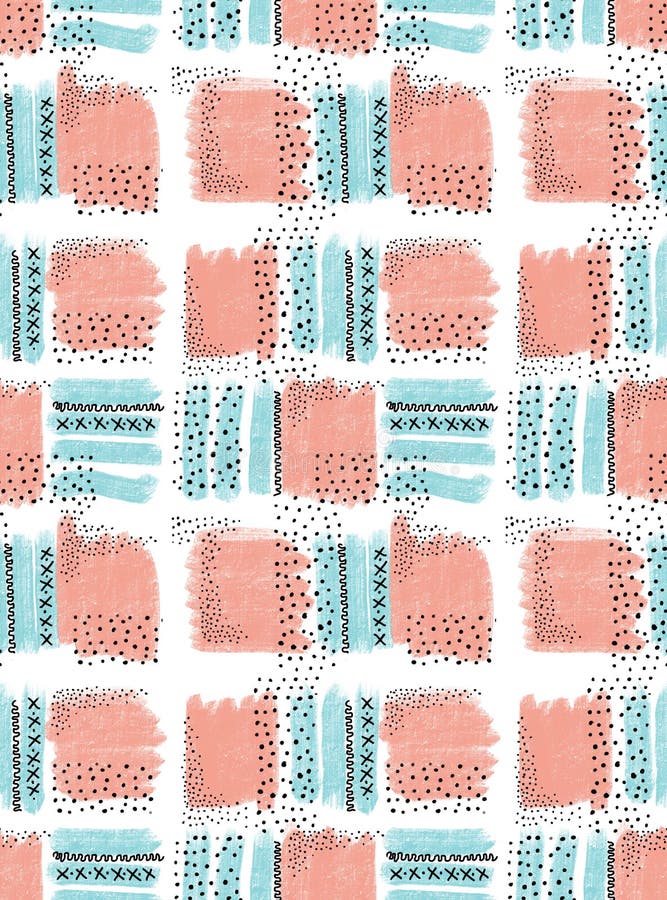 Pattern Seamless Creative Doodle Art Header with Different Shapes and ...