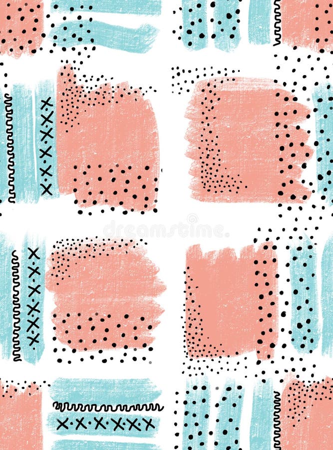 Pattern Seamless Creative Doodle Art Header with Different Shapes and ...