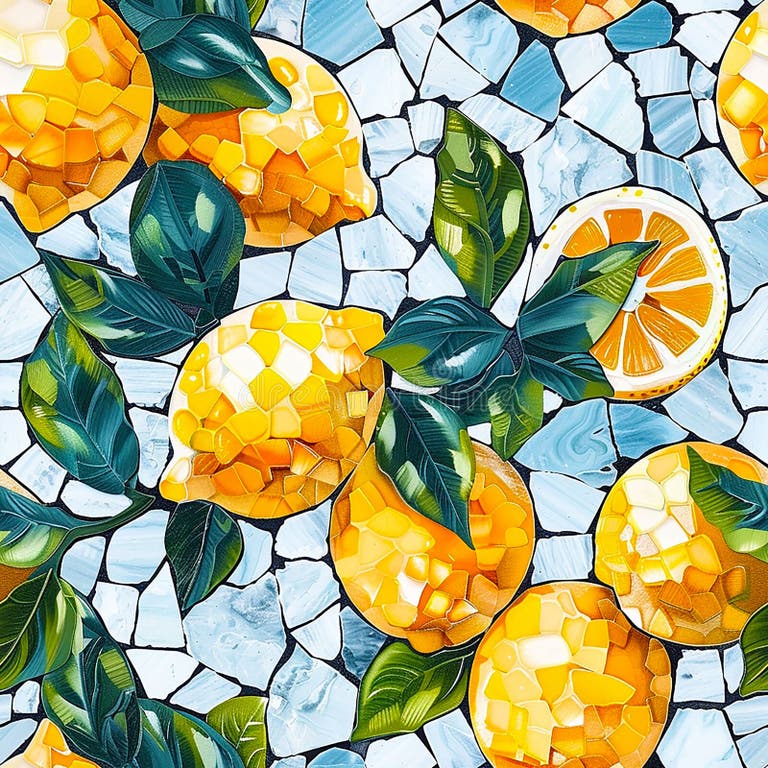 Pattern Seamless with Italian Tile Design Watercolor Stock Illustration ...