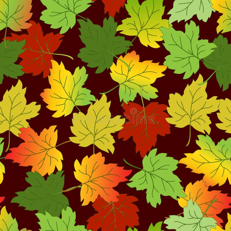 Pattern Seamless of Maple Leaves of Different Colors. Stock Vector ...