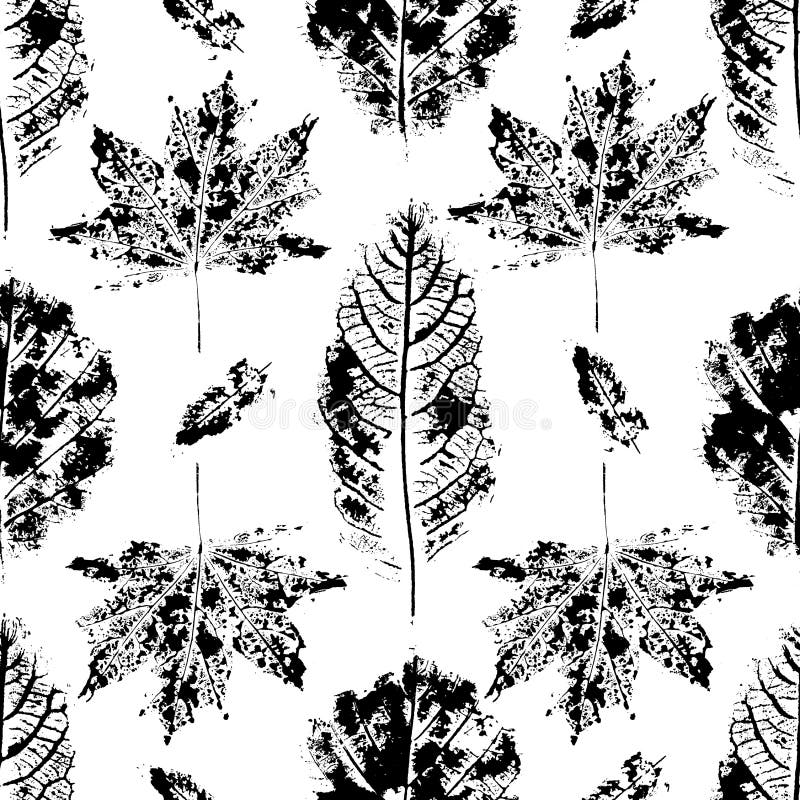 Pattern Seamless Monotype Leaf Plant. Botanical Stamp Print Stock ...