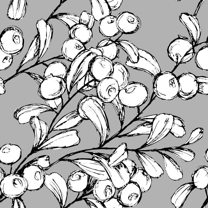 972 Pattern, Seamless Pattern with Patterns of Branches with Berries ...