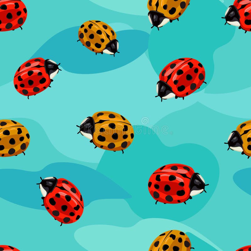 Pattern Seamless with Red Ladybugs Vector Illustration Stock ...