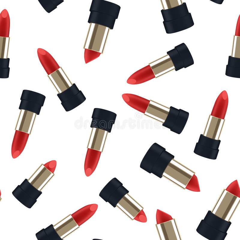 Pattern Seamless Red Lipstick 3d Illustration of a Beautiful Vector ...